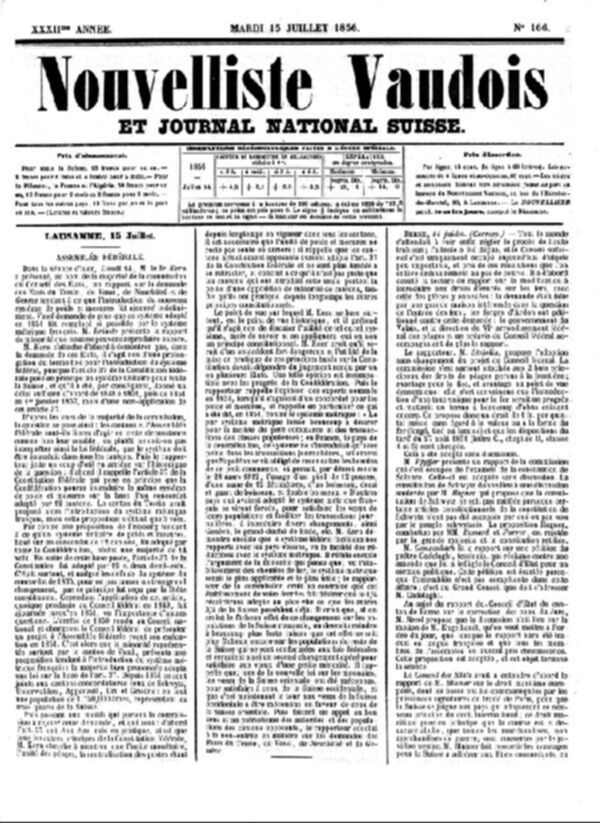 Nouvelliste vaudois et journal national suisse | Scriptorium