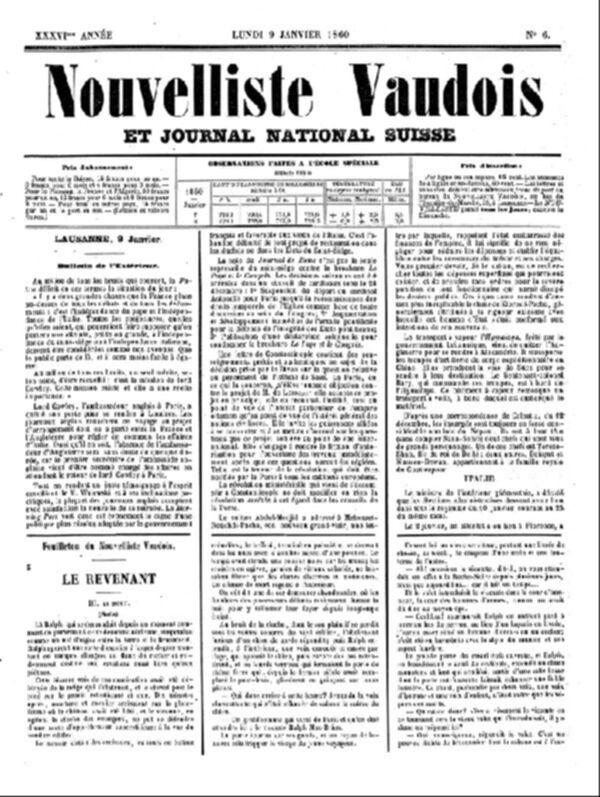 Nouvelliste vaudois et journal national suisse | Scriptorium
