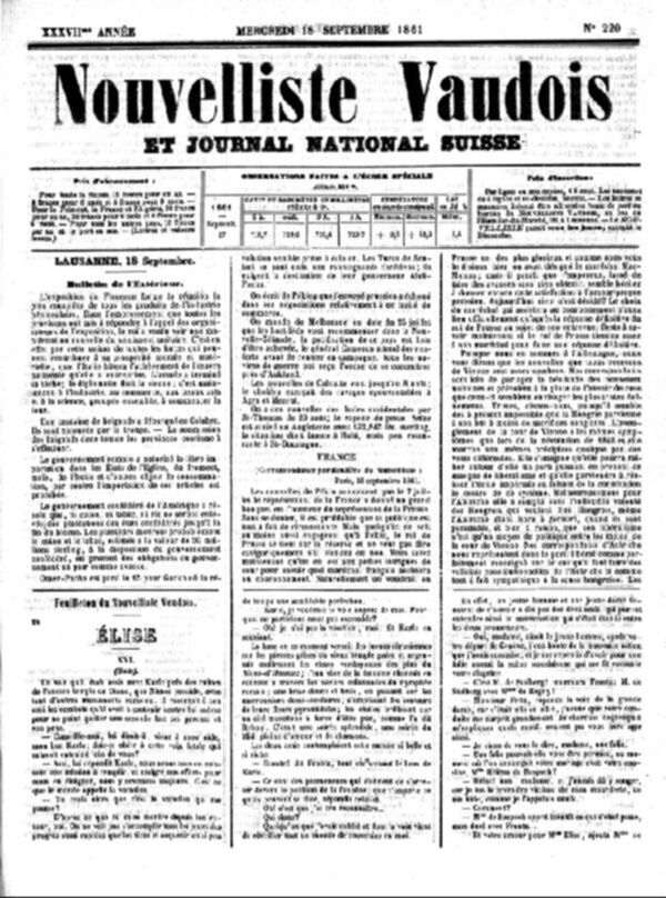 Nouvelliste vaudois et journal national suisse | Scriptorium