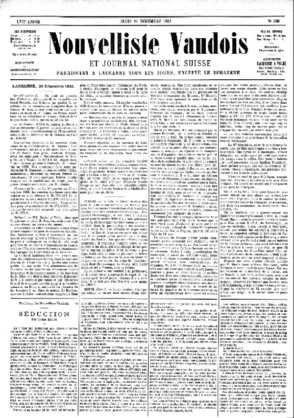 Nouvelliste vaudois et journal national suisse | Scriptorium
