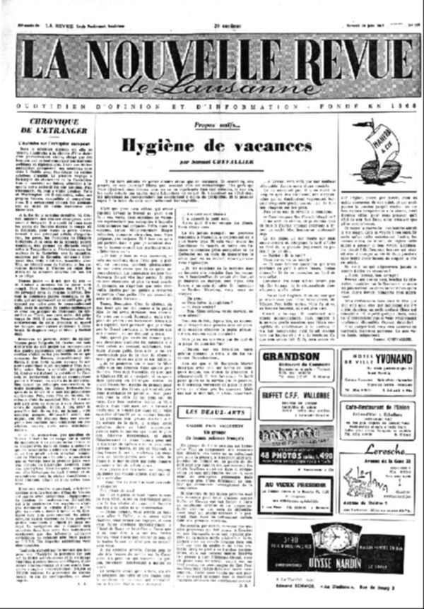 Nouvelle revue de Lausanne | Scriptorium