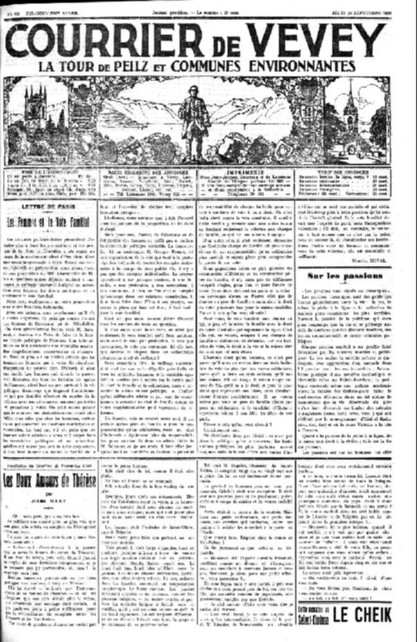 Courrier de Vevey, la Tour-de-Peilz et communes environnantes | Scriptorium