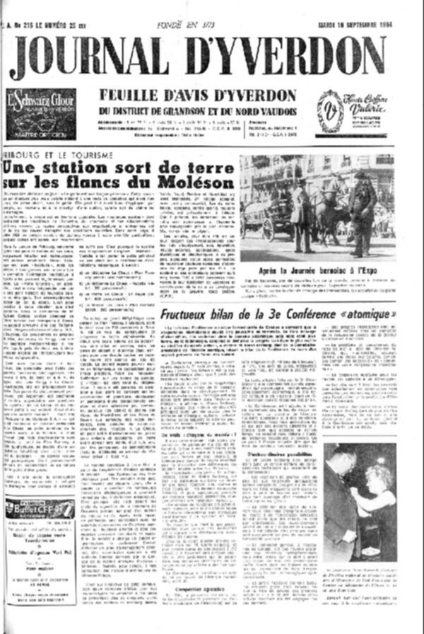 Journal d’Yverdon, Feuille d’Avis d’Yverdon, du district de Grandson et du Nord vaudois ...