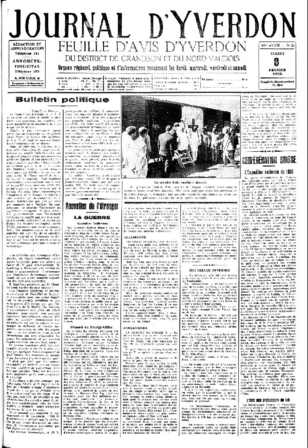 Journal d’Yverdon, Feuille d’Avis d’Yverdon, du district de Grandson et du Nord vaudois ...